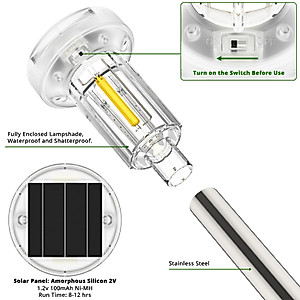 PEATOP Solar Outdoor Lights 10 Pack, Solar Powered Landscape Path Lights LED Solar Garden Lights IP67 Waterproof Lights Auto On/Off Lawn Lights for Walkway Yard Backyard Patio Driveway Decorative