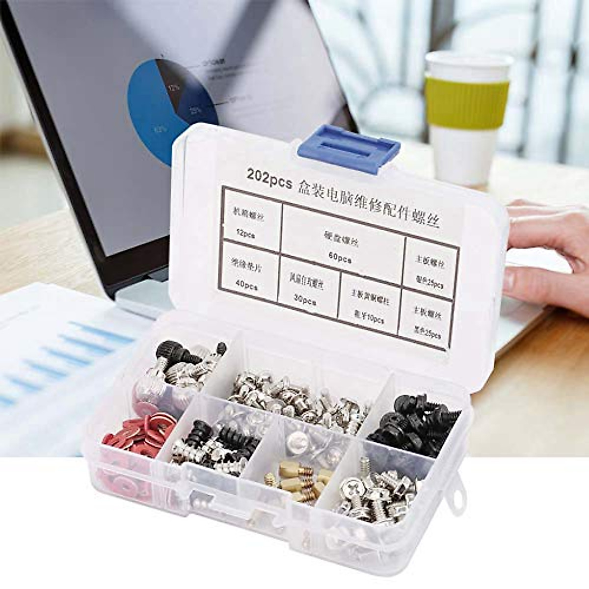 PC Assortment Kit, Hard Disk Screws Durable To Use 202 Pcs Computer Screws Kit for Maintenance and Repair Of Mobile Network Terminal Equipment