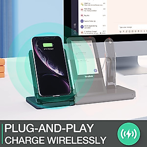Yealink WH67 Wireless Headset with WHC60 Wireless Charger Bluetooth Headset with Microphone DECT Headset for Computer Laptop PC Office VoIP Phone Teams Certified(for Microsoft Optimized)