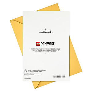 Hallmark Birthday Card for Kids with Legos (Ninjago Mini Thunder Raider Building Kit, Ages 7 and Up)