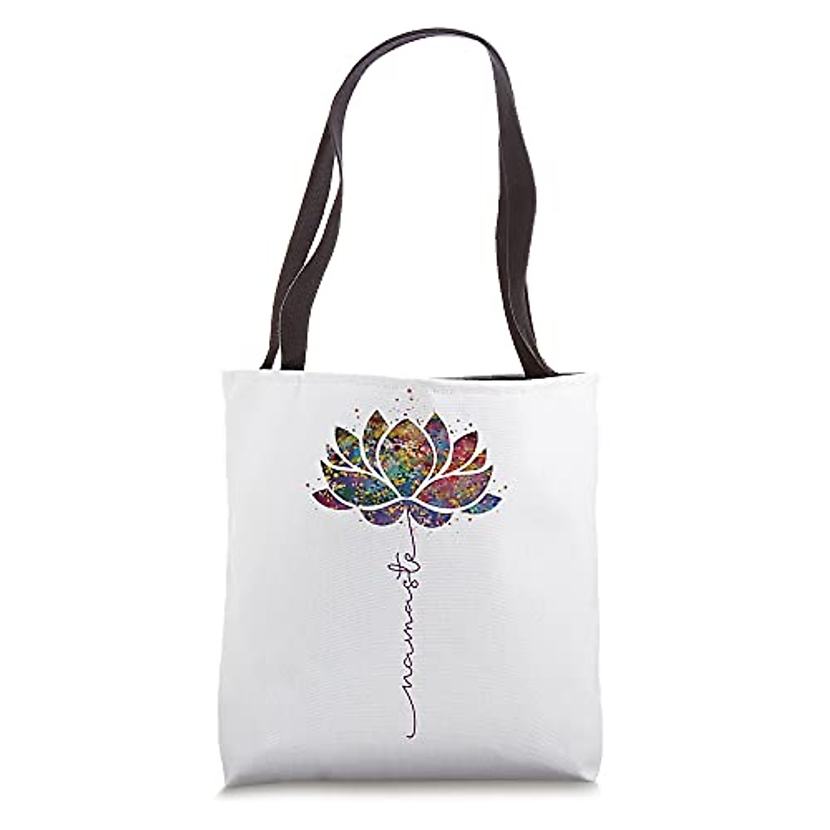 Lotus Flower Namaste Yoga Watercolor Meditation Zen Bohemian Tote Bag