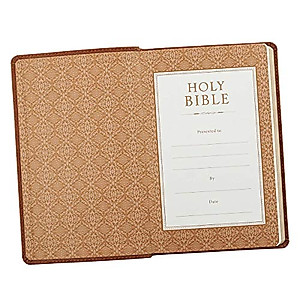Personalized Custom Text Your Name KJV Holy Bible Gift Edition LuxLeather Brown King James Version Bible Custom Made Gift for Baptism Christenings Birthdays Celebrations