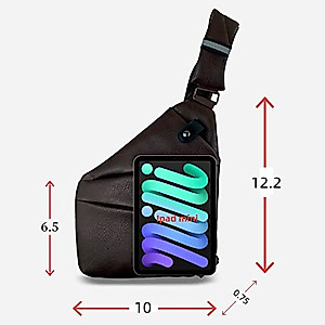 VUUEAN Personal flex bag,Sling Bag Anti-Thief Crossbody Shoulder Bag Multipurpose Crossbody Backpack for Outdoor (brown leather)