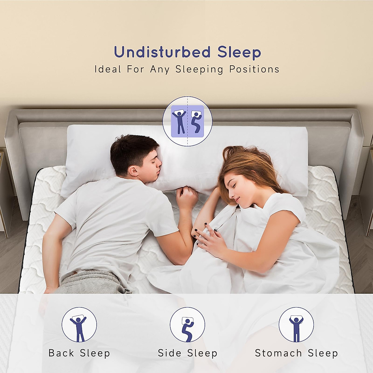 Z-hom Full Mattress, 10 Inch Upgrade Cooling Memory Foam Mattress in a Box, Pocket Spring Hybrid Mattress in a Box for Strong Edge Support & Pressure Relief, Non-Fiberglass Mattressess