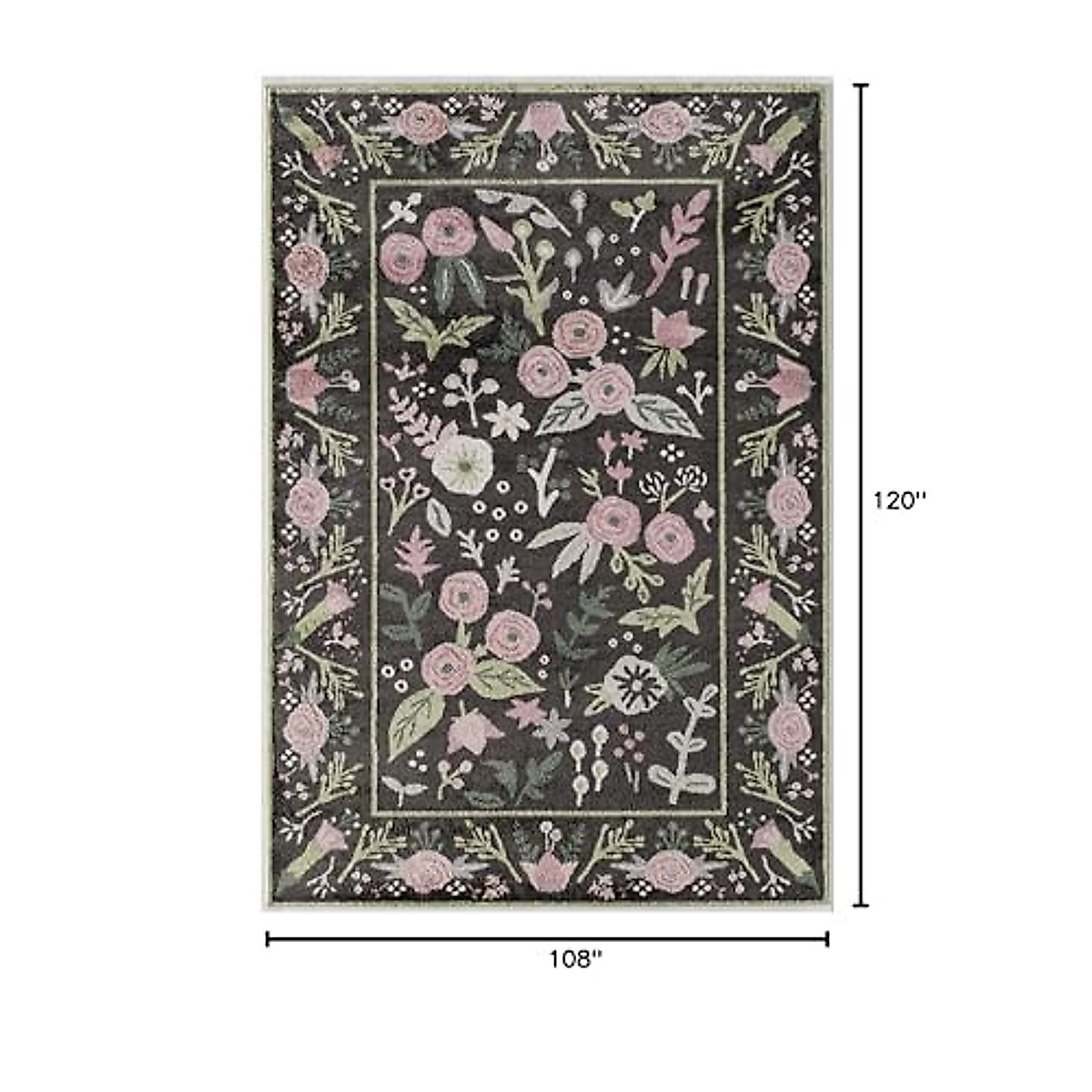 Rugs America Onyx & Pink Gardenias Transitional Rug Gardenia Pink Onyx VA30A 8'0"X10'0" Area Rug