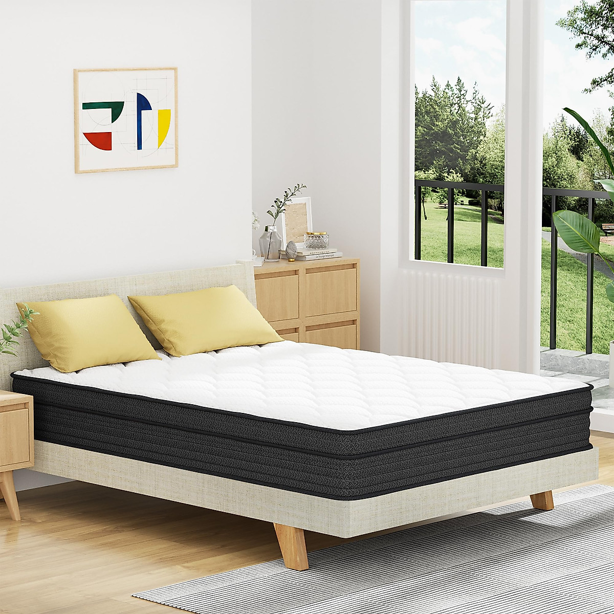 ROOMTEC Twin Mattress, 10 Inch Gel Memory Foam Hybrid Mattress, Pocket Spring Mattress in a Box for Motion Isolation, Strong Edge Support, Pressure Relief, CertiPUR-US (10 Inch, Twin)