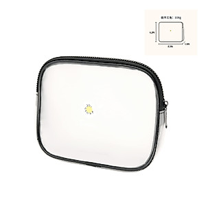 SLYZLGC Clear Waterproof Makeup Portable Mini Travel Toiletries Bag, Pvc Pouch With Zipper Packing Women Cosmetic Organizers With Handle For Vacation Beach Travel, Bathroom Shower Transparente(CJSJ)