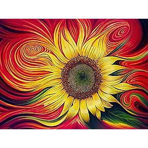 DIY Paint by Numbers for Kids & Adults & Beginne,DIY Canvas Painting Gift Kits for Home Decoration,Warm Sunflower Wall Bedroom Decoration 16 x 20 inch (Without Framed)