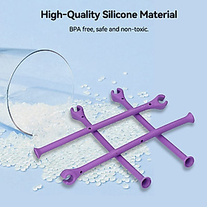 Tether Silicone Dishwasher Attachment, 8Pcs Silicone Stemware Saver Flexible Tether Goblet Holder Safer Wine Glass Dishwasher Protector Wine Glass Fixed Bracket Adjusted Goblet Holder for Home Bar