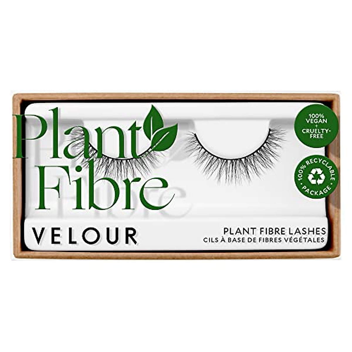 Velour Plant Fibre Lashes - A New Leaf - Hemp-Derived False Eyelashes - Lightweight, Reusable, Handmade - Wear up to 25 Times - Natural Fake Lashes - 100% Vegan, Soft and Comfortable, All Eye Shapes