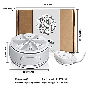 Portable Mini Washing Machine Usb Mini Washing Machine High Power Turbo Washer With 4 Speed Remote Control For Home, Business, Travel, College Room, Rv, Apartment