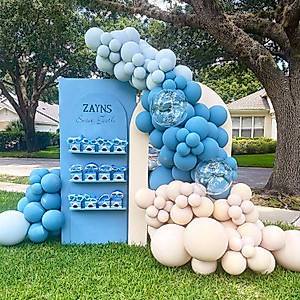 White Sand Balloons Garland Kit 130Pcs Cream White Balloons 18/12/10/5 Inch Baby Shower Balloons Helium Balloons for Happy Birthday Gender Reveal Graduation Wedding