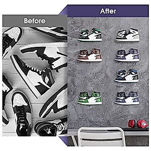 J JACKCUBE DESIGN Black Metal Floating Shoe Display Shelves for Wall Mount, Set of 6 Sneaker Showcase Organizer Rack Display -MK1068A