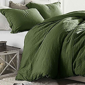 California King Comforter, 3pc Aesthetic Modern Bedding Set Cal King Size, All Season Lightweight Cali King Microfiber Down Alternative Comforter with 2 Pillow Shams for Women Men, Dark Olive Green