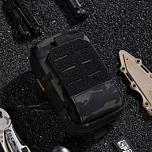 EXCELLENT ELITE SPANKER Tactical EDC Pouch Molle Utility Pouches Phone Holster Pouch Waist Bag Tool Pouch for Molle Accesssories(Multicam Black)