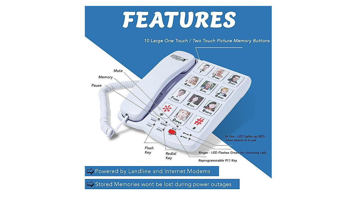 Future Call FC-0613 Best Landline Phones for Seniors, Landline Phone ...
