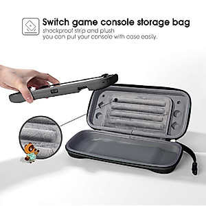 Smatree Hard Shell Carry Case for Nintendo Switch with 10 Game Cartridges, Protective Storage Case for Travel（Black）