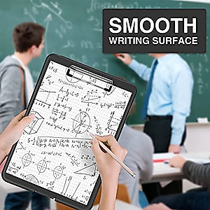 Sooez Clipboard with Storage, Plastic Storage Clipboard with Low Profile Clip, Heavy Duty Nursing Clipboards Foldable, Waterproof Coaches Clipboard Case, Letter Size Smooth Writing for Work, Kids