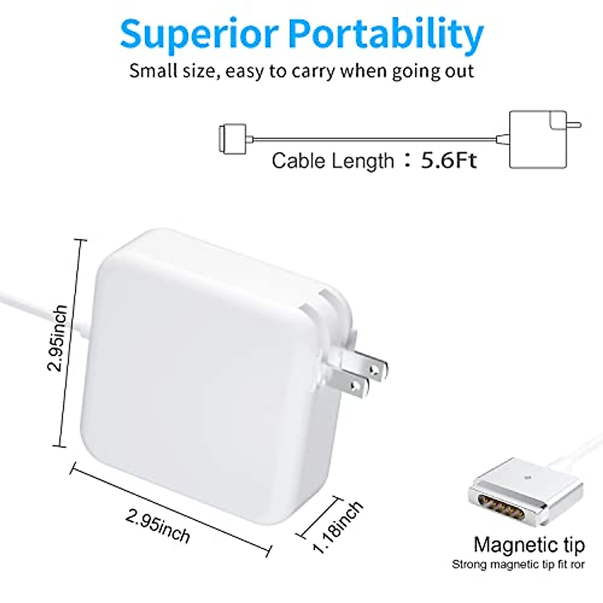 Mac Book Pro Charger - 60W T-Tip Magnetic Charger Power Adapter, Universal Laptop Charger Compatible with Mac Book Air/Mac Book Pro 13-Inch Retina Display(After 2012)