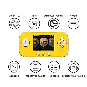 Retro Video Game Console Handheld Game Console Built-in 32G SD Card 5000+ Gaming and Multiple Emulators Support Open Source Linux System-Yellow