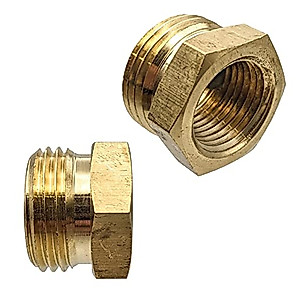 GRIDTECH 2 Pack Brass Garden Hose Adapter Fitting, 1/2” NPT Female Threads and 3/4" GHT Male Connector, shower pipe arm handshower, Heavy-Duty High-Pressure Support, Rust and Corrosion Resistant