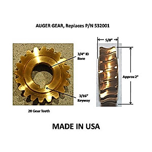 Ariens Compatible Snowblower Bronze Auger Gear 532001 53200100 Made in USA