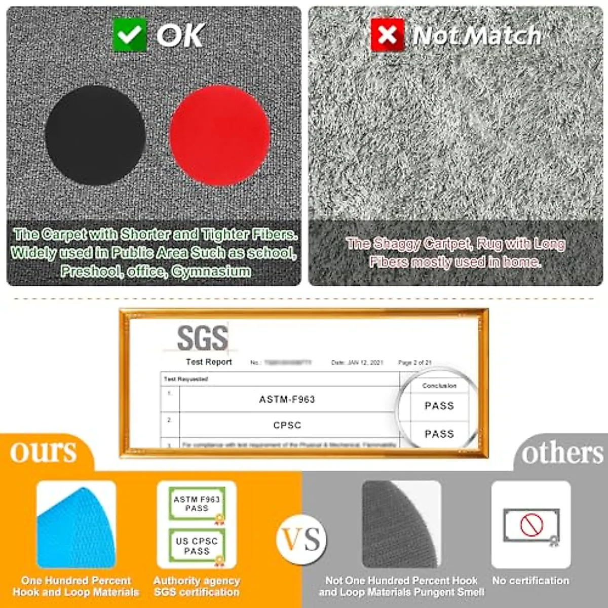 IKAYAS 100 Pcs Carpet Spots Markers Carpet Circles Carpet Dots Markers for Kids Preshool Classroom Social Distancing, Carpet Floor Dots Carpet Markers for Classroom Decoration