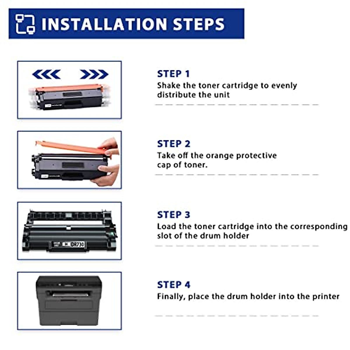 MANDBOY DR730 Drum Unit Replacement for Brother DR-730 Compatible DCP-L2550DW MFC-L2710DW MFC-L2750DW MFC-L2750DWXL HL-L2350DW HL-L2370DW/DWXL Printer BK 1 Pack(Toner Not Include)