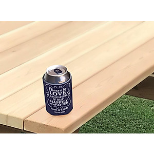 Cheers To Love Custom Names & Date 12-Pack Personalized Can Coolie Drink Coolers Coolies Navy