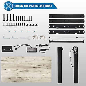 VIZTY Electric Standing Desk,Height Adjustable Home Office Desks with USB Charging Port,Sit and Stand Up Table with 48 x 24 Inches One-Piece Table Top (White Maple)