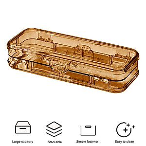 Tainrunse Large Capacity Pen Box Double Layers Clear Visible Multifunction Boys Girls Students Pencil Stationery Organizer Case for Home School Office Stationery Supplies Khaki