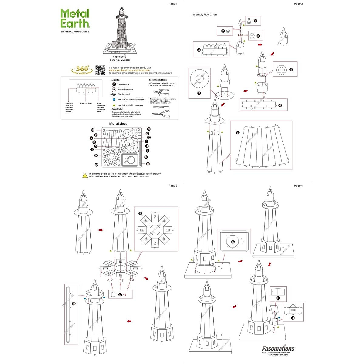 Metal Earth Lighthouse 3D Metal Model Kit Fascinations