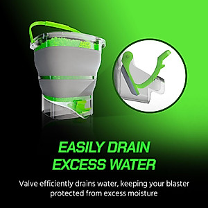 Gel Blaster Gellet Depot with 10,000 Gellets - Portable & Collapsible Ammo Storage Tub, Fast Loading Nozzle & Strainer - Hydrates & Stores 10,000 Water Based Gellets - Toy Gel Blasters Accessories