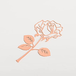 Unique Hollow Metal Bookmark Rose Flower Gift Page Marker Golden Book Mark for Book Lovers Women Writers Readers Present golden hollow bookmark for Men Women Adult Valentines Gift