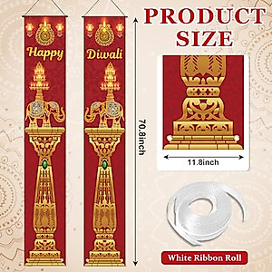 Happy Diwali Decoration Diwali Door Banner Porch Signs Welcome Banner Diwali Backdrop Deepawali Festival of Lights Hanging Decoration Yard Sign for Home Wall Door Cover Party Supplies（Elephant ）