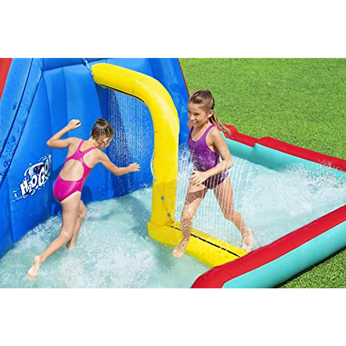 Bestway H2OGO! Waterfall Waves Mega Water Park | Inflatable Slide and Pool Fits Up to 6 Children