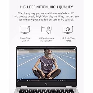 HP Chromebook x360 14a 2-in-1 Laptop, Intel Pentium Silver N5030, 4 GB RAM, 64 GB eMMC, 14” HD Micro-Edge Touchscreen, Chrome OS, 720p Webcam, Dual Speakers, Long Battery Life (14a-ca0023nr, 2021)