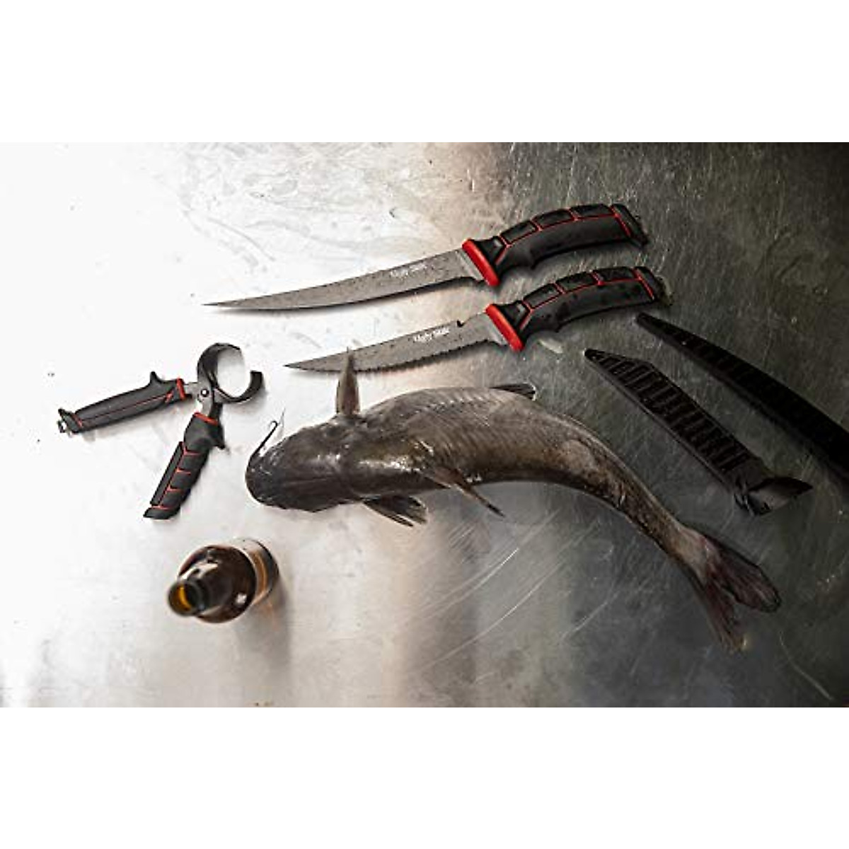 Ugly Stik Ugly Tools 9 Inch Flex Knife for Fishing, Fishing Fillet Knife for Anglers, Sharp Trailing Point Serrated Stainless Steel Blade, Non-Slip Grip Handle,Black