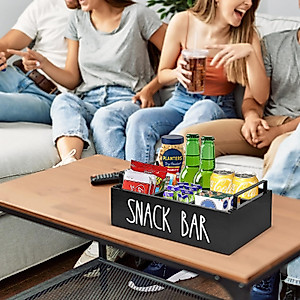 Y&ME YM Snack Organizer for Home & Kitchen Organization, Wooden Pantry Storage Bins with Handles, Snack Organizer for Pantry, Countertop, Kitchen, Party, Snack Storage Basket for Chips, Packets.