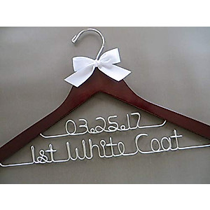 Flowershave357 2 Line First White Coat Hanger with Date White Coat Ceremony Doctor Hanger Medical School Graduation Gift Personalized Doctor Gift