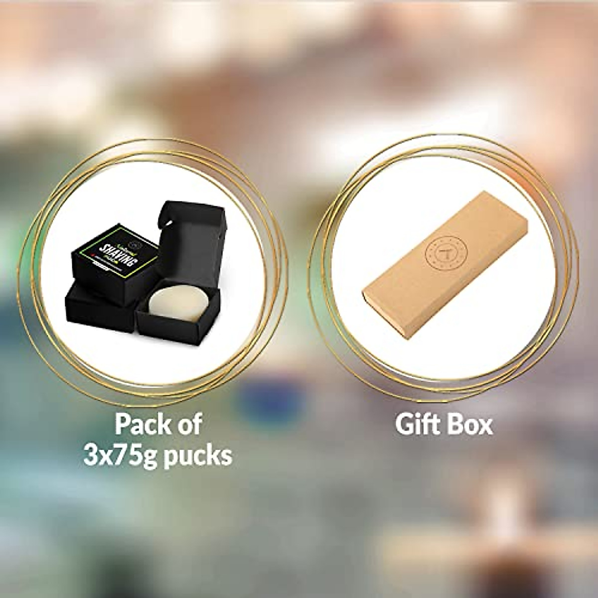 Natural Shave Soap Puck - 3 Shaving Soap Pucks, Shave Soap For Men With Dry Sensitive Skin, Made With Olive Oil, Coconut Oil, Shea Butter, Beeswax, Rich Lather, Perfect For Shaving Mug, Bowl, Scuttle