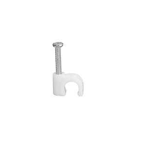 Your Cable Store 100 Pack White Ethernet / RG59 / 6mm Nail in Cable Clips