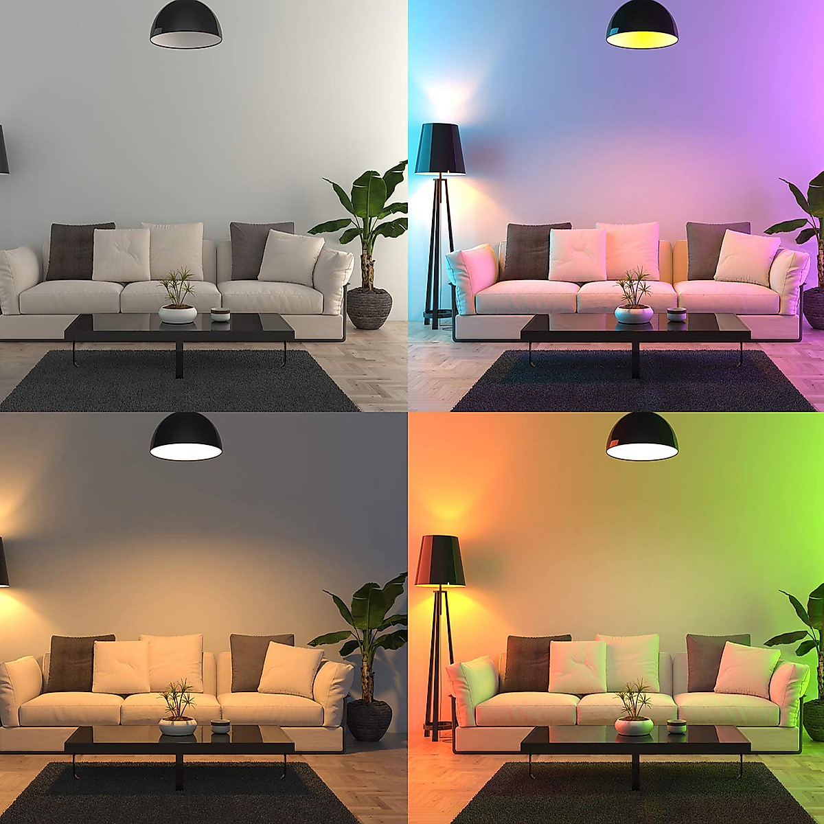 Vgogfly RGB Led Light Bulbs 10W Color Changing Light Bulb with Remote Control 5000k Daylight White (2 Pack)