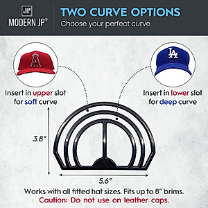 Modern JP Hat Brim Bender (4-Pack) - Perfect Hat Curving Band, Steaming Optional - Convenient Hat Shaper Design with Dual Option Hat Bill Bender Slots - U.S. Patent Pending, Black