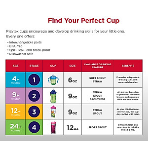 Playtex Sipsters Stage 3 Spill-Proof, Leak-Proof, Break-Proof Insulated Spout Sippy Cups for Boys - 9 Ounce - 2 Count