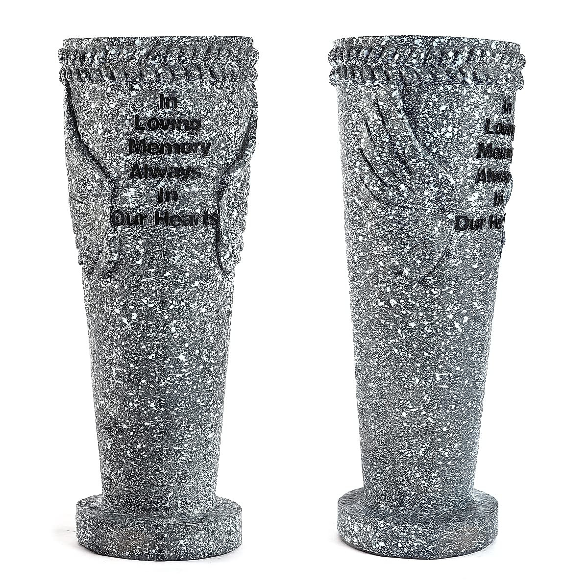 MIBUNG Cemetery Grave Vase with Ground Spikes, Angel Wings Vase for Fresh/Artificial Flowers, Floral Holder Headstone Decorations Grave Marker Memorial Stone Garden Yard Stake, Sympathy Gift