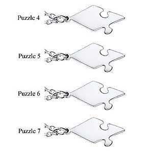 U7 Custom Friendship Necklace for 7 Women Stainless Steel Rolo Chain Personalized BFF Puzzle Piece Pendant Name Engraving 7 Ways BFF Necklaces Set