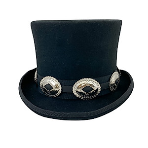 Funk Plus Hat Band Oval Concho Genuine Leather USA Made For Tophat Slash Hat Cowboy Steampunk Cosplay