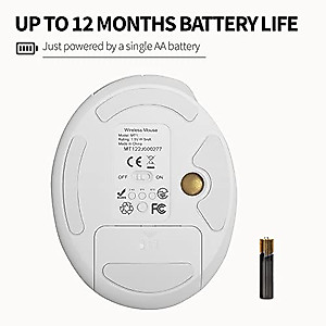 DeLUX Bluetooth Trackball Mouse, Wireless Ergonomic Rollerball Mouse with 2400DPI, Smooth Easy Thumb Control, 3 Devices Connection, Compatible for Windows, PC, Mac (MT1-White)