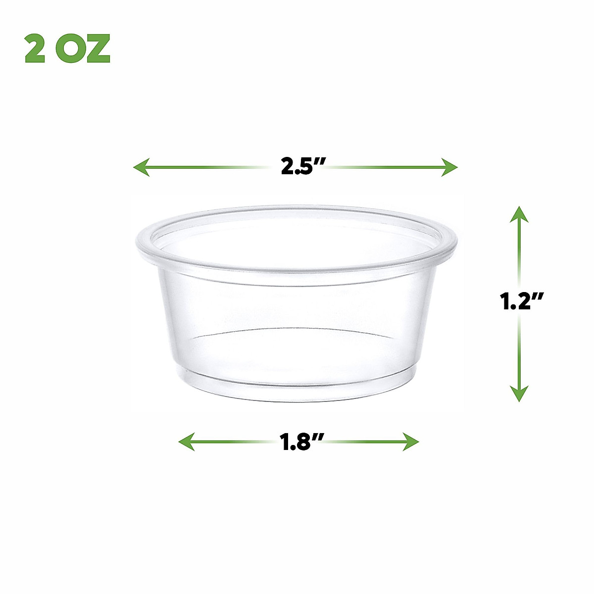 Comfy Package [250 Count 2 oz. Plastic Disposable Portion Cups (No Lids) Souffle Cups